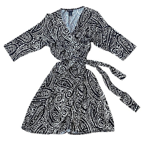 Soho Apparel | Dresses | Soho Apparel Black And White Wrap Dress With ...
